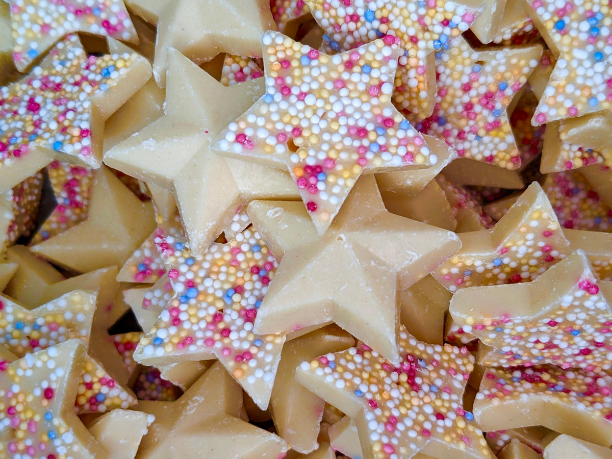 Snowie Stars - White Chocolate – The Candy King - Retro Sweet Hampers